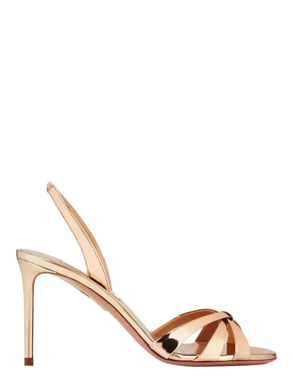 AQUAZZURA 85mm Slingback Knotted Pumps - Gold
