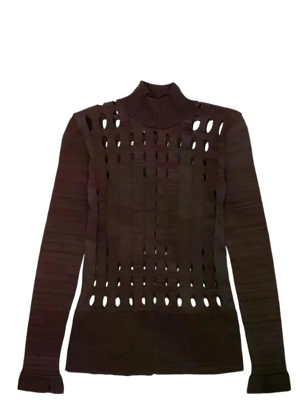 ANNE ISABELLA Knit Cut-out Sweater - Brown