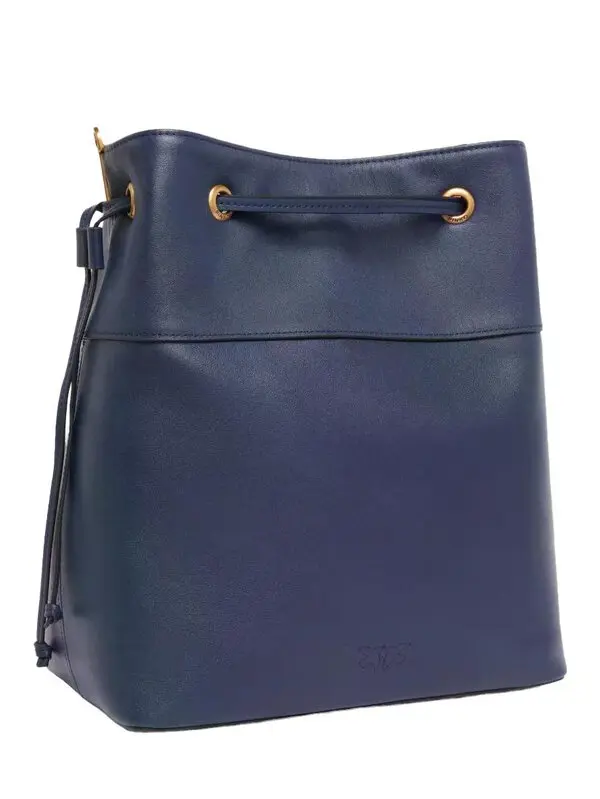Pinko Medium Logo-embellished Bucket Bag - Blue