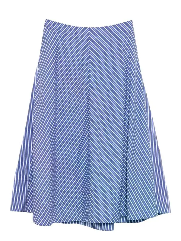 Brandon Maxwell Knox Low-slung Striped Skirt - Blue