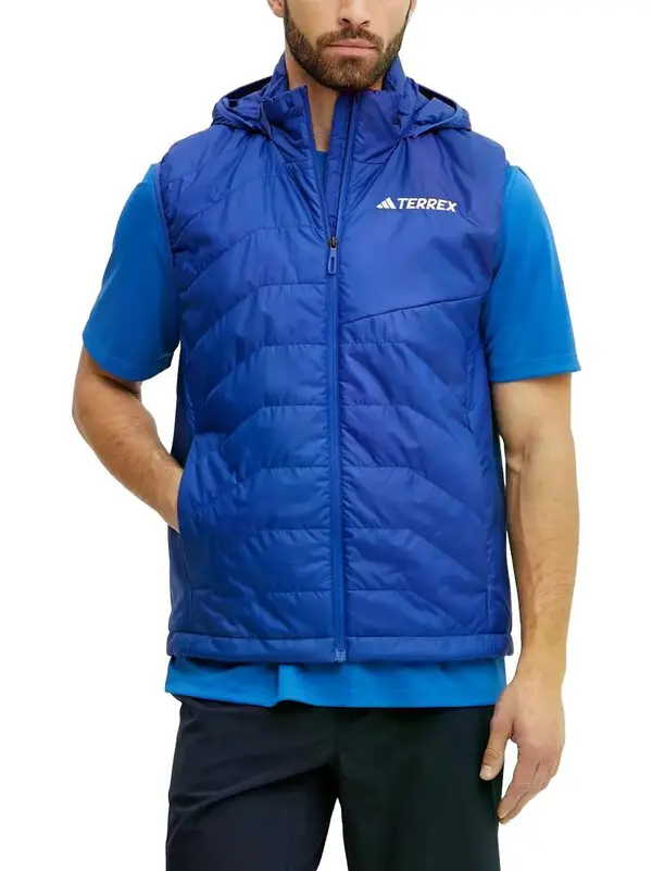 Adidas Quilted Hooded Vest - Blue