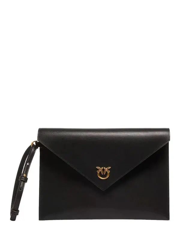 Pinko Love Birds Flap Clutch - Black