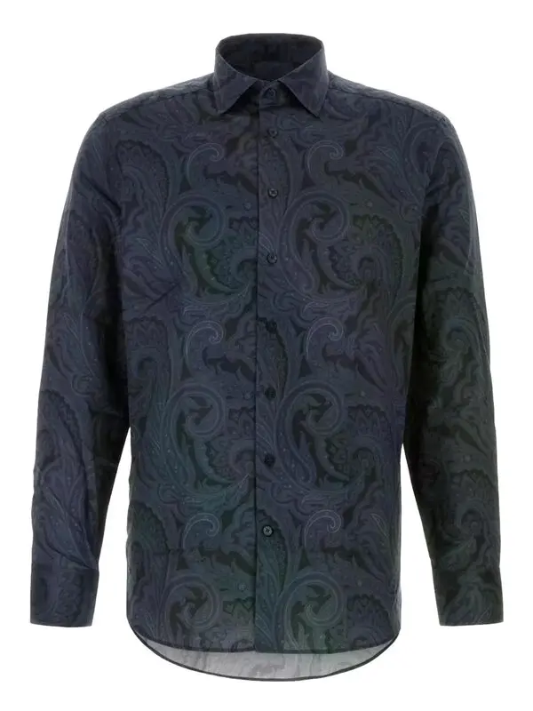 Etro Paisley-print Cotton Shirt - Blue