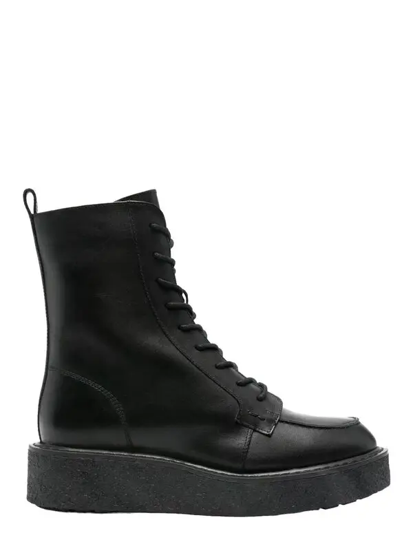Geox 40mm Elidea Lace-up Platform Boots - Black