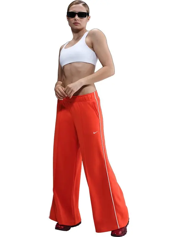 Nike Sportswear Mid-rise Wide-leg Track Pants - Red