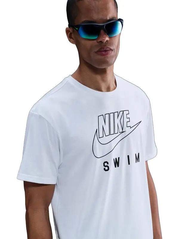 Nike Swim Swoosh Hydroguard Short-sleeve Top - White