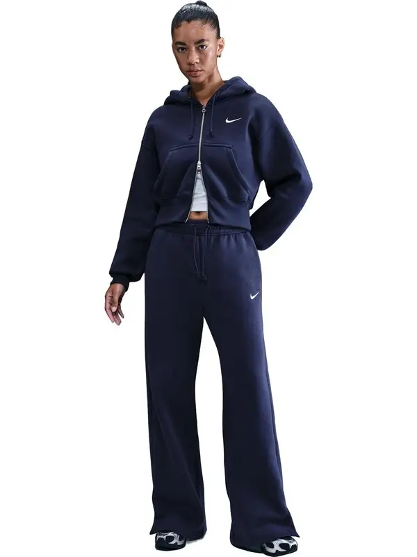 Nike Sportswear Phoenix Fleece High-waisted Wide-leg Pants - Blue