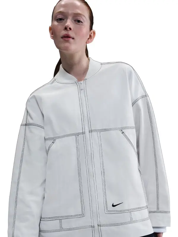 Nike Sportswear Oversized Graphic Cargo Jacket - White