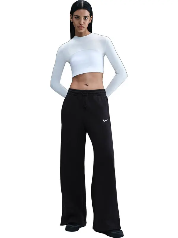 Nike Sportswear Phoenix Fleece High-waisted Wide-leg Pants - Black