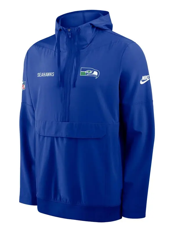 Nike Seattle Seahawks Nfl 1/2-zip Hooded Anorak Jacket - Blue