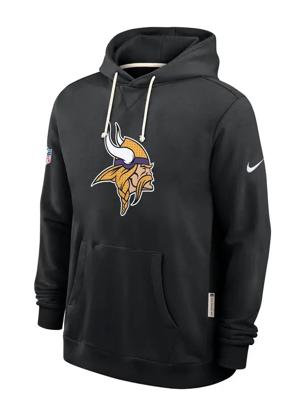 Nike Minnesota Vikings Initial Home Sideline Dri-fit Nfl Pullover Hoodie - Black