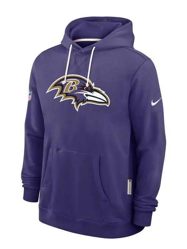 Nike Baltimore Ravens Initial Home Sideline Dri-fit Nfl Pullover Hoodie - Purple