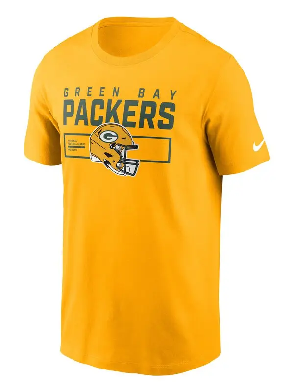 Nike Green Bay Packers Helmet Essential Nfl T-shirt - Yellow