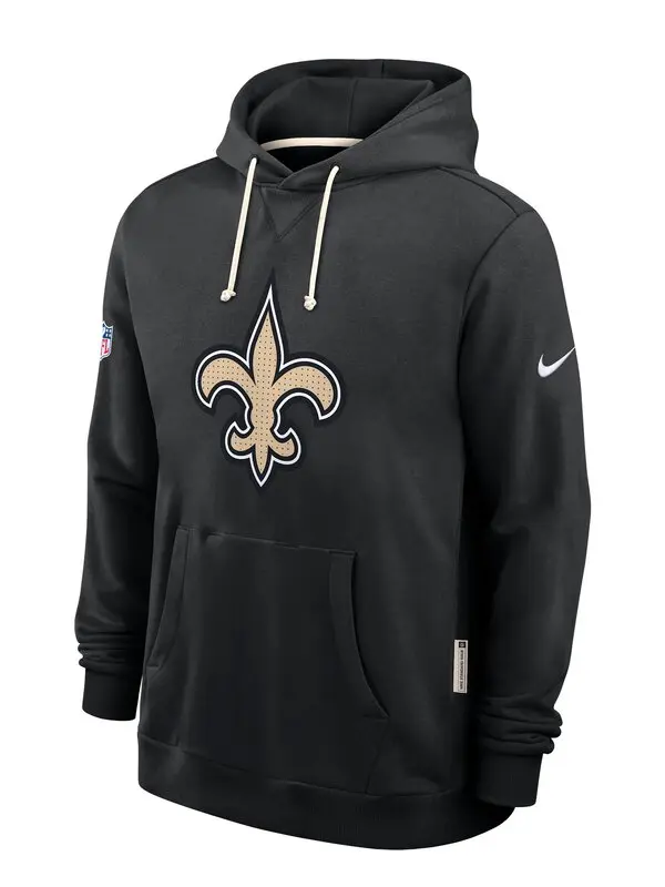 Nike New Orleans Saints Sideline Dri-fit Nfl Pullover Hoodie - Black
