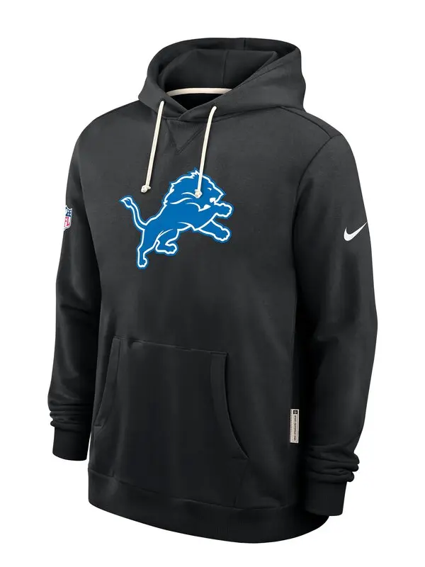 Nike Detroit Lions Alt Offensive Set Play Sideline Nfl Pullover Hoodie - Black
