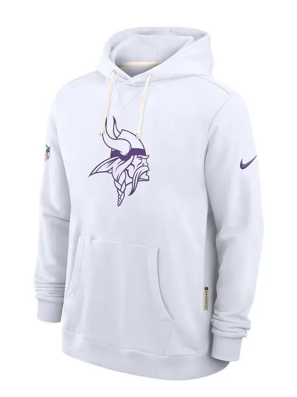 Nike Minnesota Vikings Alt 2 Tight Coverage Sideline Dri-fit Nfl Pullover Hoodie - White