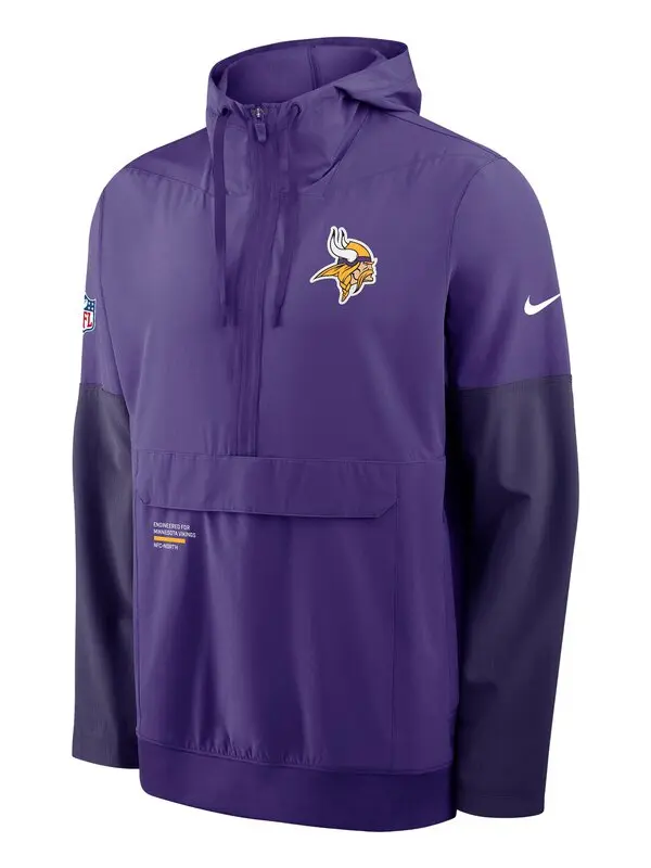 Nike Minnesota Vikings Well Rounded Anorak Nfl 1/2-zip Hooded Jacket - Purple
