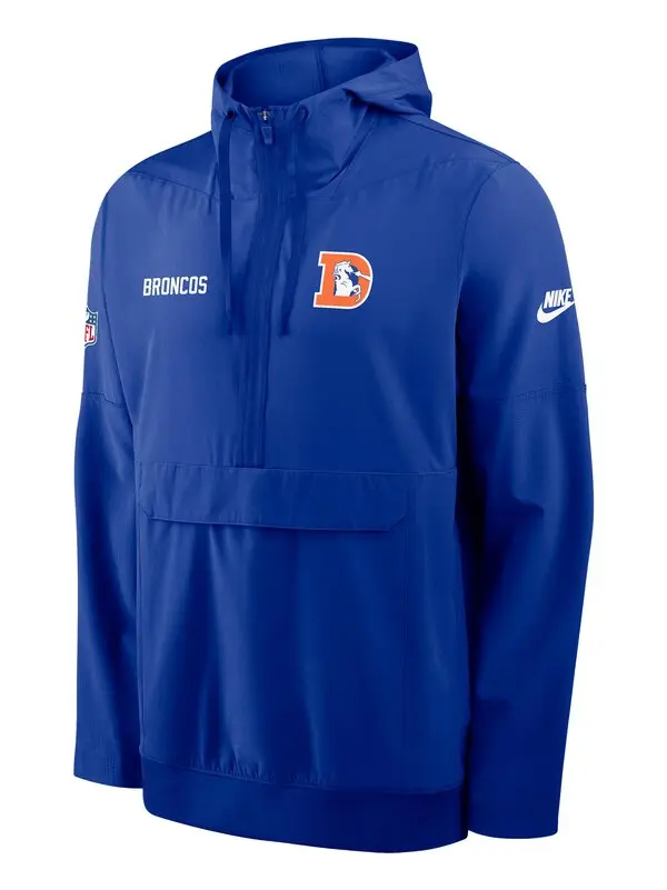 Nike Denver Broncos Nfl 1/2-zip Hooded Anorak Jacket - Blue