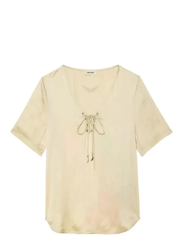 Zadig&Voltaire Terzo Lace-up Short-sleeved Top - Neutrals