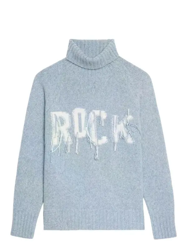 Zadig&Voltaire Mora Roll-neck Sweater With Frayed Detail - Blue