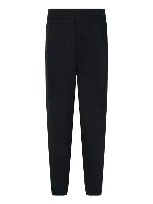 Emporio Armani Textured Drawstring Trousers - Blue
