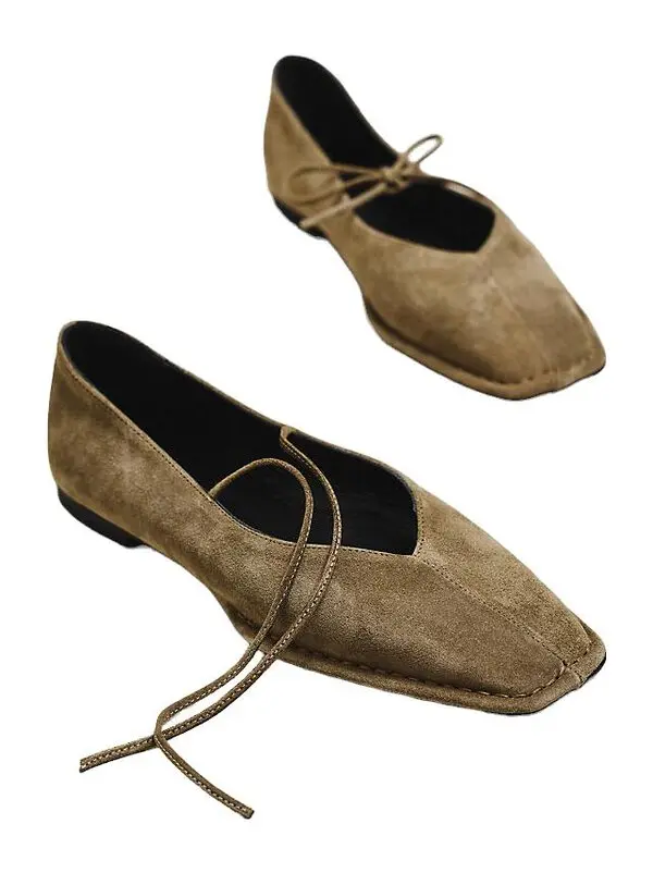 ALOHAS Sway Suede Ballet Flats - Olive