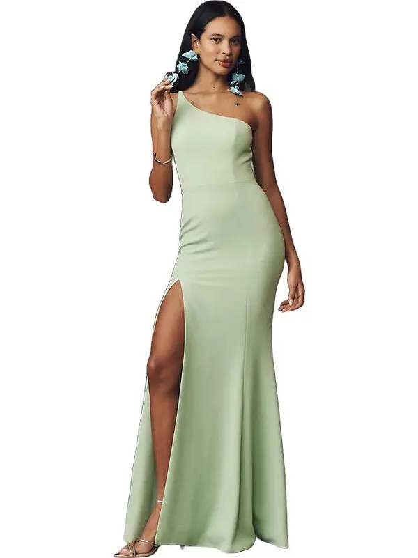 Dress The Population Amy Crepe Maxi Dress - Light Green