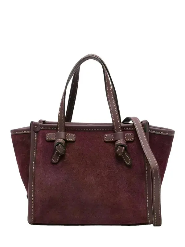 GIANNI CHIARINI Miss Marcella Knotted-detail Suede Tote Bag - Red