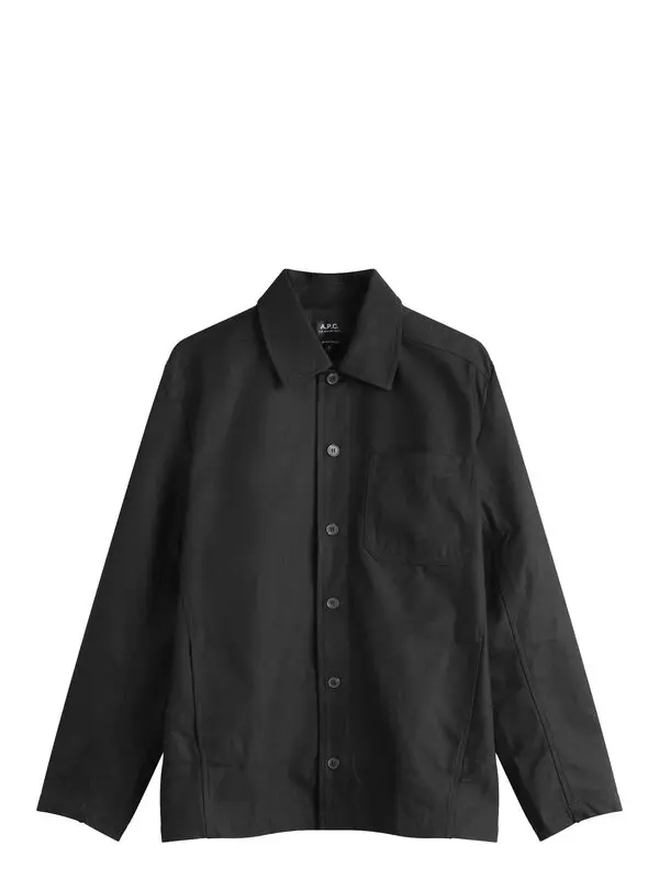 A.p.c. Jeffray Herringbone Cotton Shirt Jacket - Black
