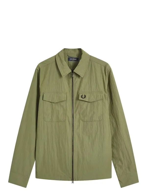 Fred Perry Zip Through Overshirt - Lrl Wrth Green