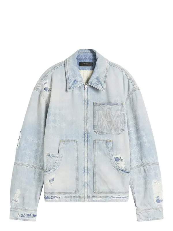 Amiri Denim Repair Work Jacket - Faded Indigo