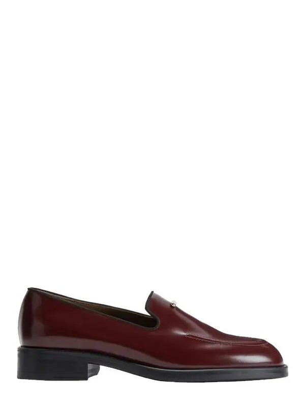 GIUSEPPE ZANOTTI Dories Grosgrain-trimmed Loafers - Burgundy