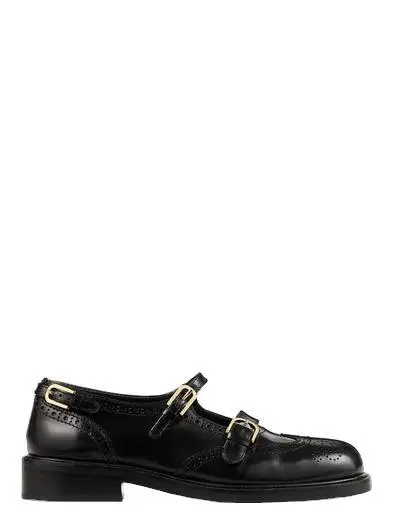 Sandro Mary Jane Style Loafers In Shiny Leather - Black
