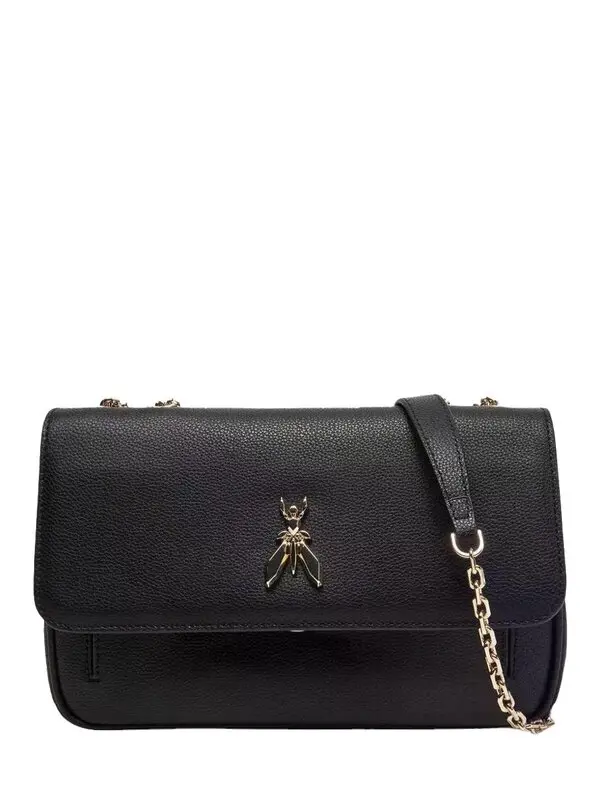 Patrizia Pepe Chain-strap Flap Shoulder Bag - Black