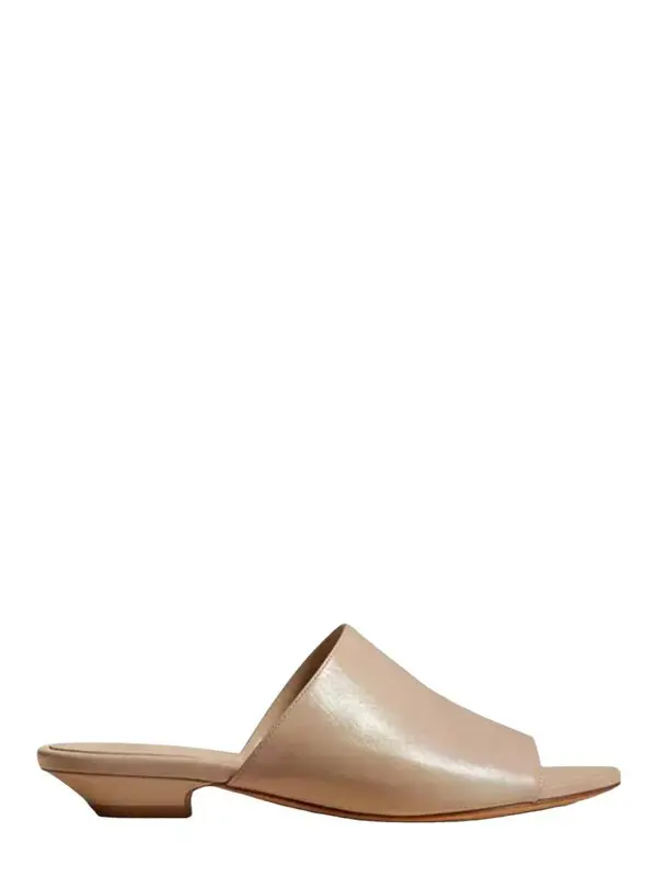 Khaite 30mm Leather Slide Sandals - Neutrals