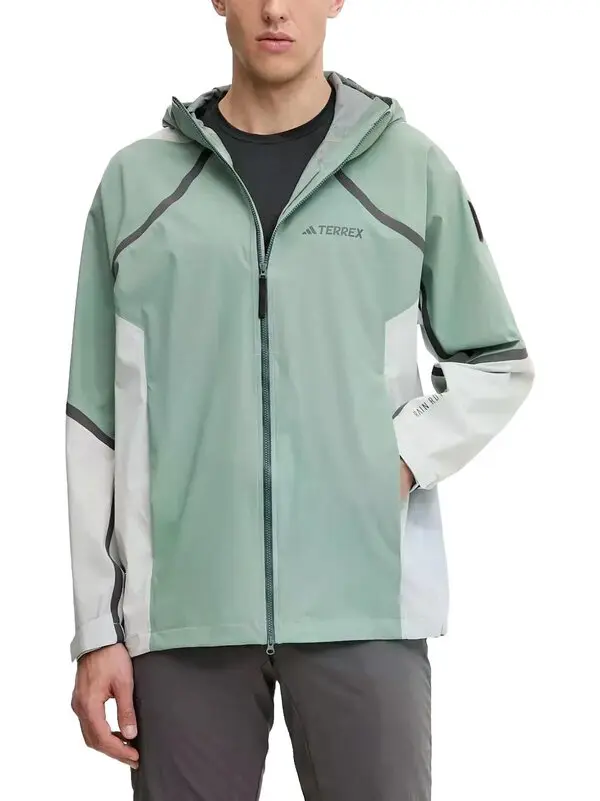 Adidas Rain.rdy Hooded Panelled Jacket - Green