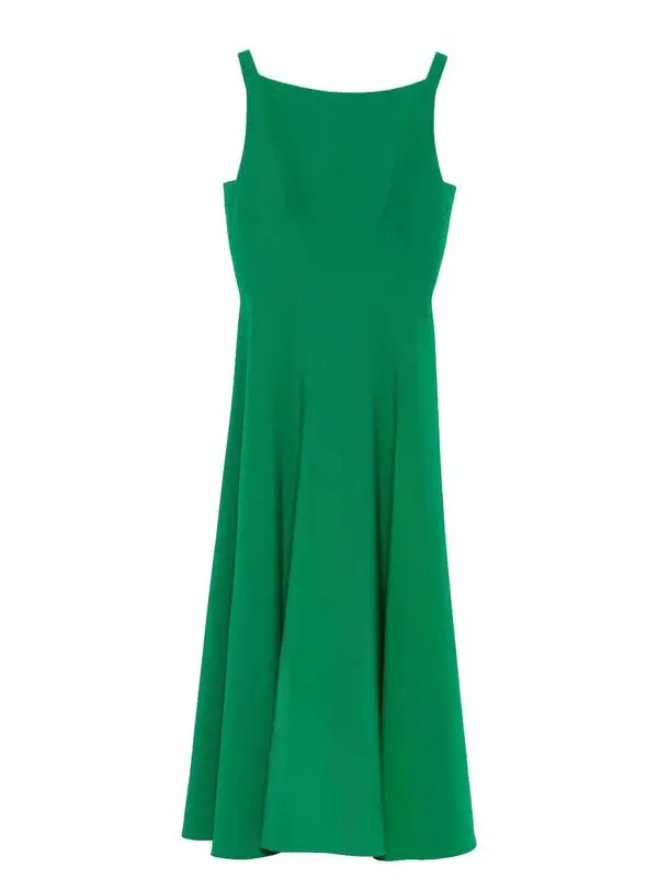 Safiyaa Square-neck Flared Midi Day Dress - Green