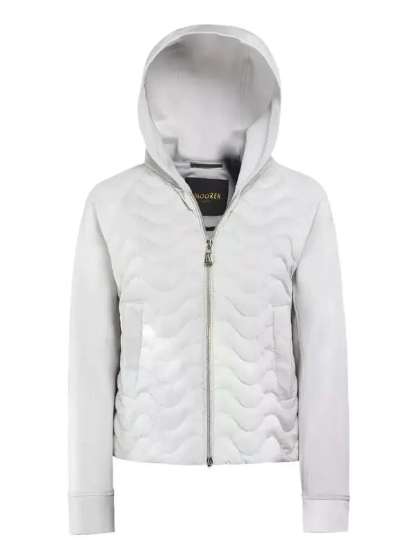 MOORER Bertha Quilted Hooded Jacket - White