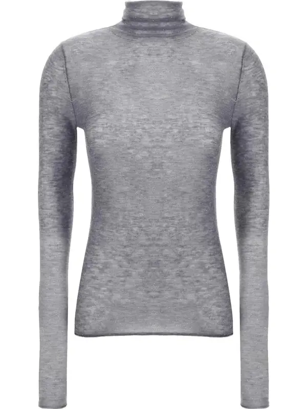 Pinko Sequin-appliqué Turtleneck Sweater - Grey