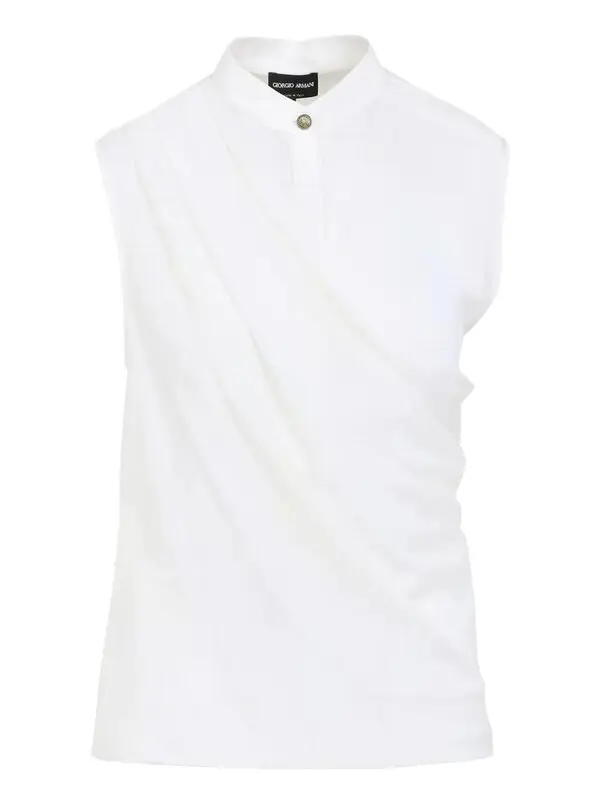Giorgio Armani Draped Sleeveless Top - White