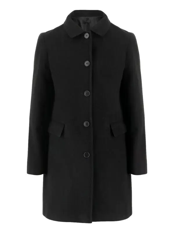 F.IT Button-fastening Single-breasted Coat - Black