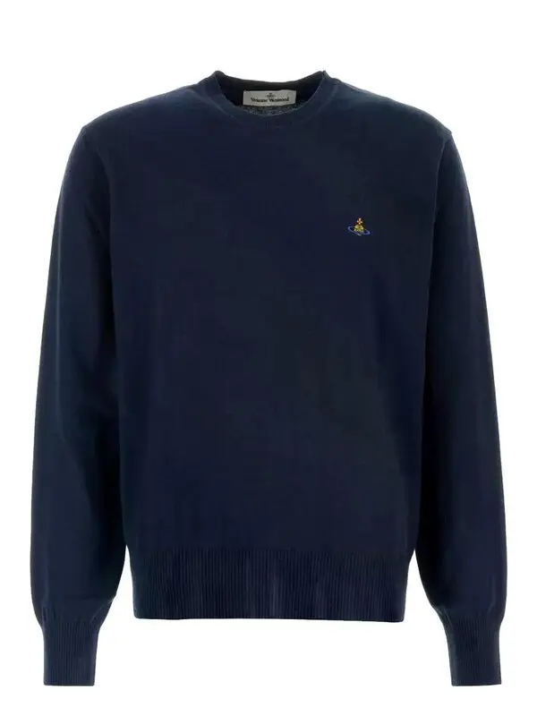 VIVIENNE WESTWOOD Alex Orb-embellished Cotton-cashmere Sweater - Blue
