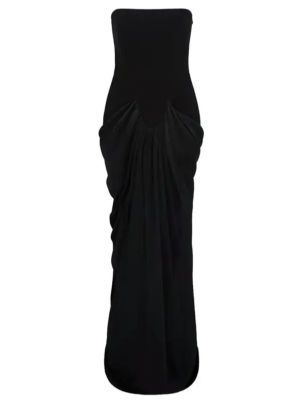 16Arlington Strapless Draped Gown - Black