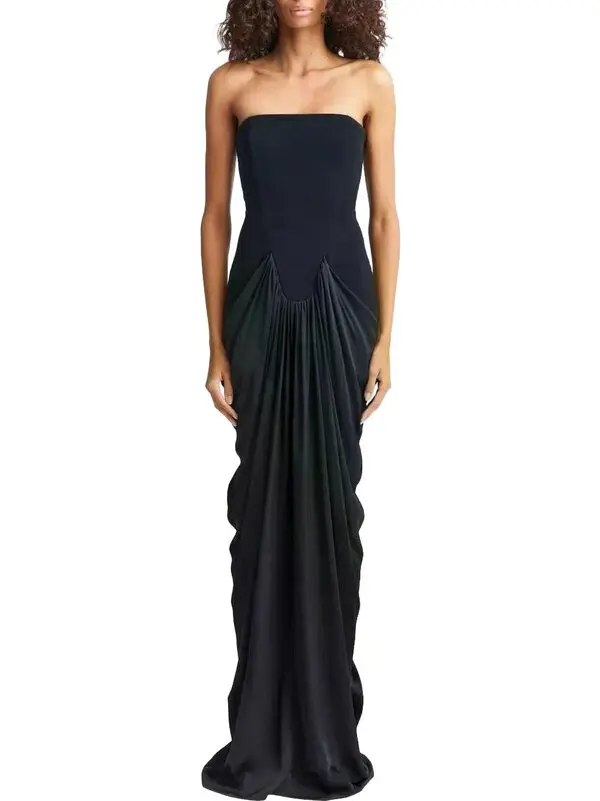 16Arlington Strapless Draped Gown - Black
