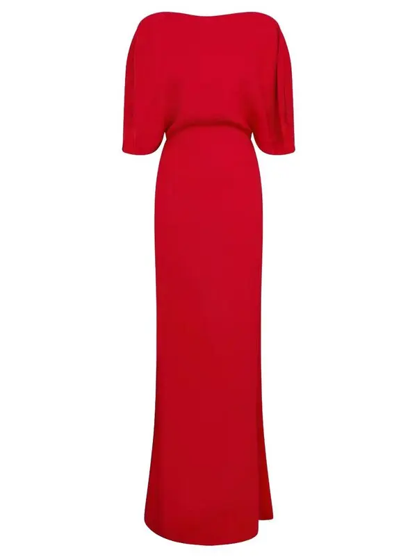 16Arlington Dona Cape-sleeve Maxi Dress - Red