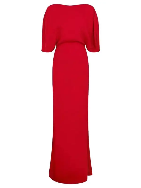 16Arlington Dona Cape-sleeve Maxi Dress - Red