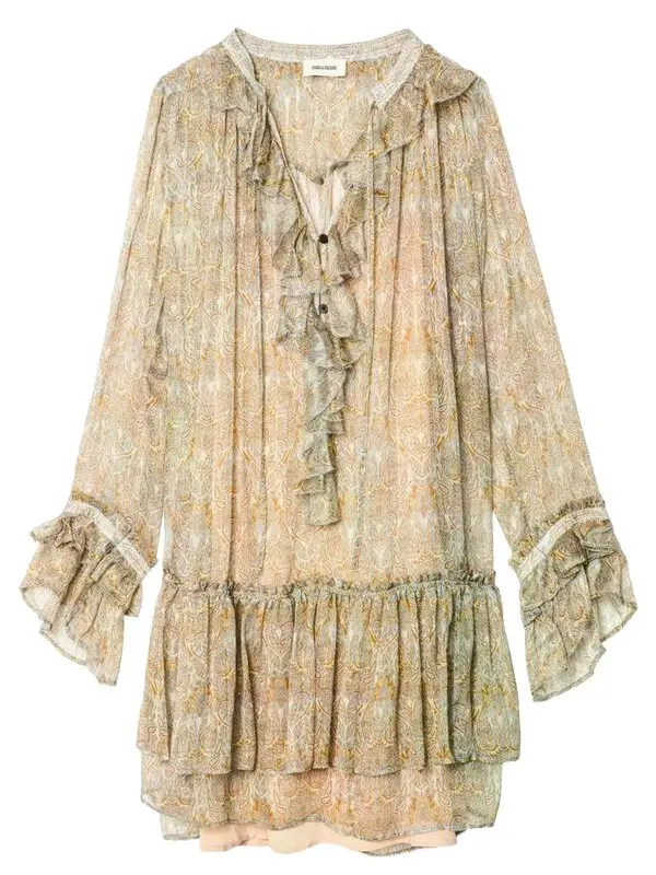 Zadig&Voltaire Ralice Paisley Mini Dress - Neutrals