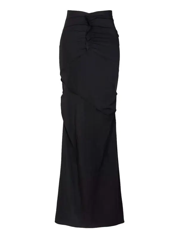 Paris Georgia Ruched Maxi Skirt - Black