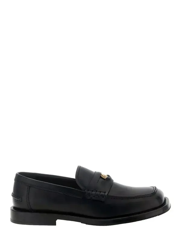 Moschino Coin-detail Leather Loafers - Black