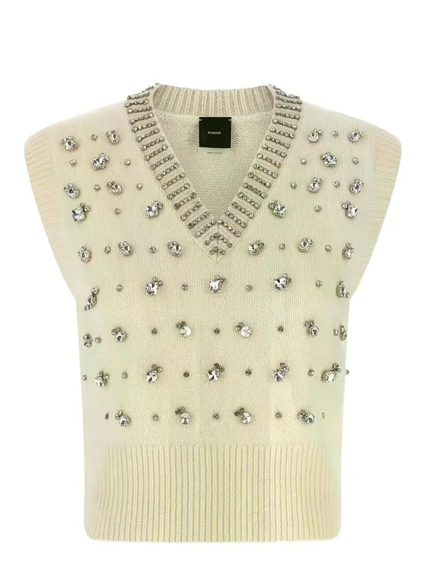 Pinko Crystal-embellished Vest - Neutrals
